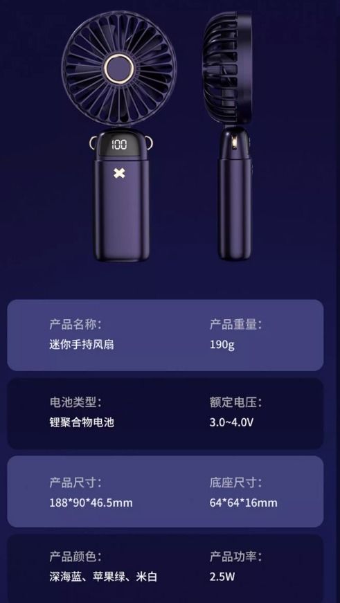 PORTABLE USB type c FAN 10000MAH RECHARGEABLE HANDHELD DESKTOP NECK ...