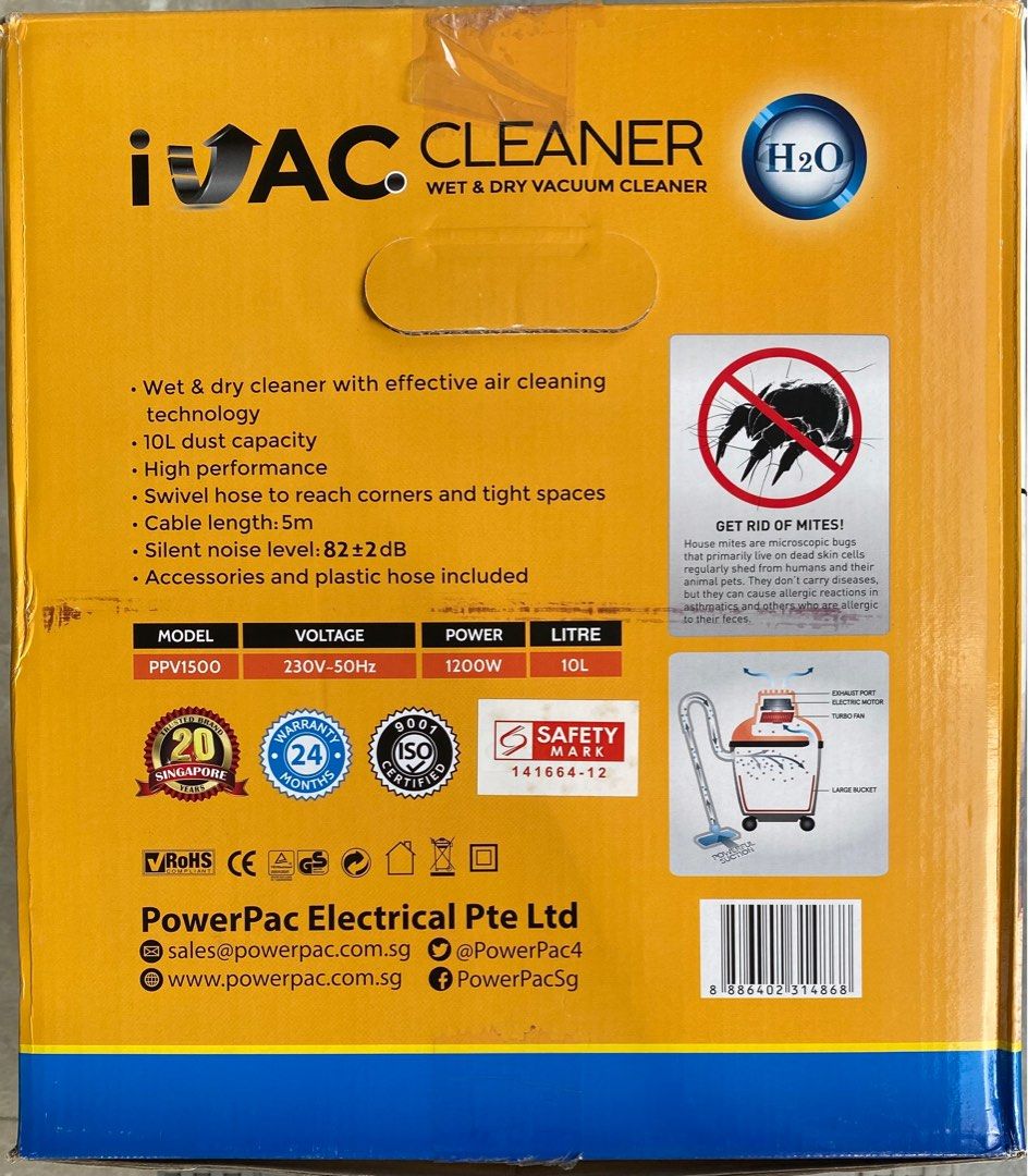 PowerPac iVac Vacuum cleaner, TV & Home Appliances, Vacuum Cleaner ...