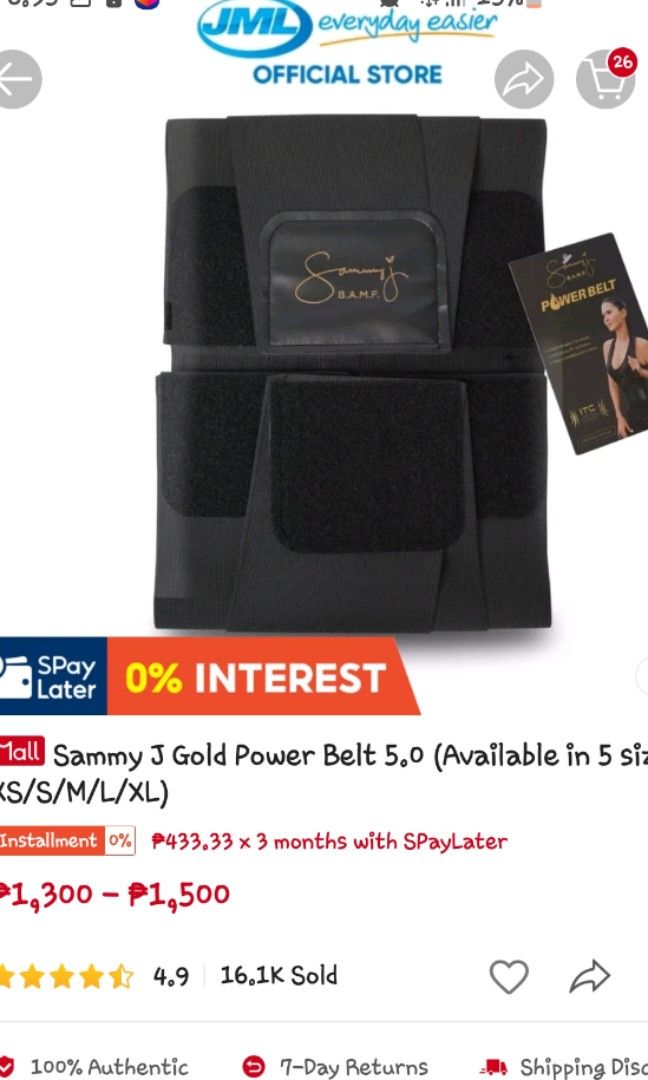 Preloved Sammy j slimming belt, Beauty & Personal Care, Bath & Body ...