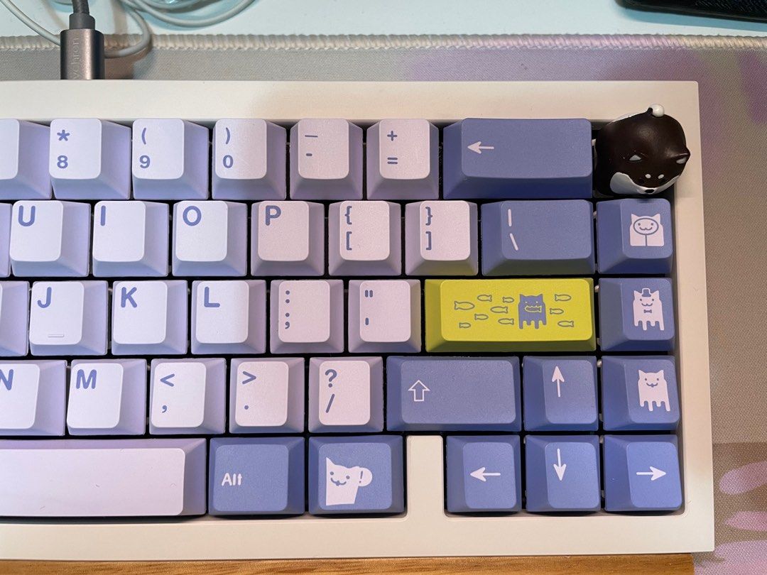 QK65 r1 E-white+blue full set, 電腦＆科技, 電腦周邊及配件, 電腦鍵盤及相關產品 - Carousell