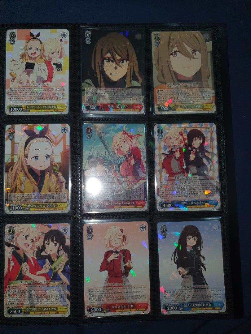 R & RR Cards Full Set - Lycoris Recoil Weiss Schwarz, Hobbies & Toys ...