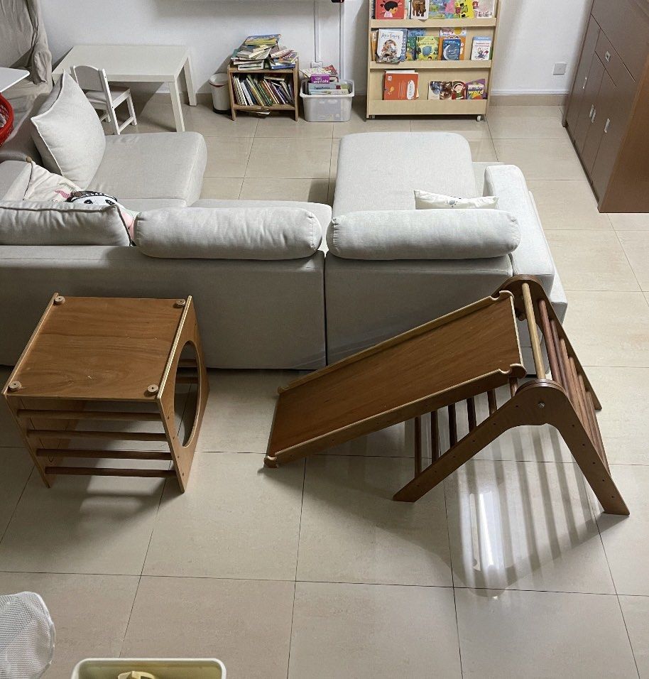 Rent Pikler 3 in 1 whole set climber montessori play gym slide wooden ...