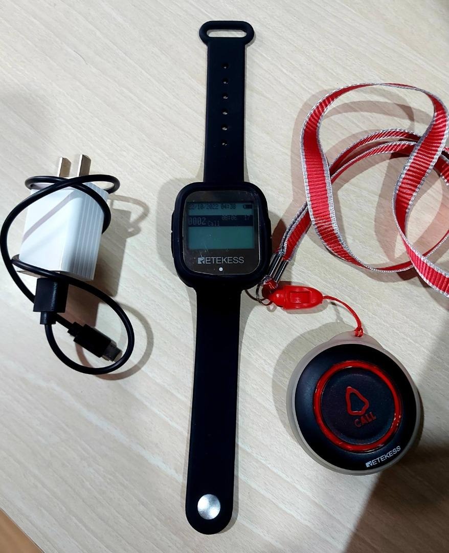 Retekess Watch with wireless wrist Pager with 2 Calling Pagers Suitable ...