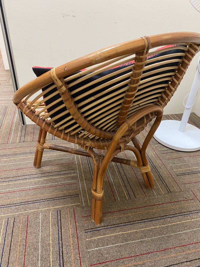 Round rattan chair, Furniture & Home Living, Furniture, Chairs on Carousell