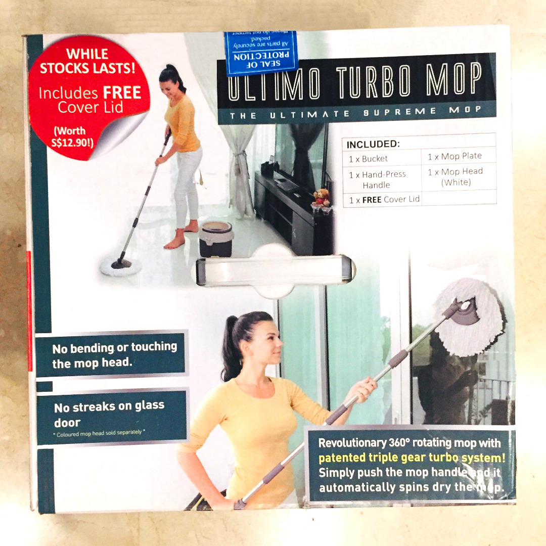 [Sealed] Ultimo Grey Turbo Tornado Spin Mop Stainless Steel Rod Stick ...