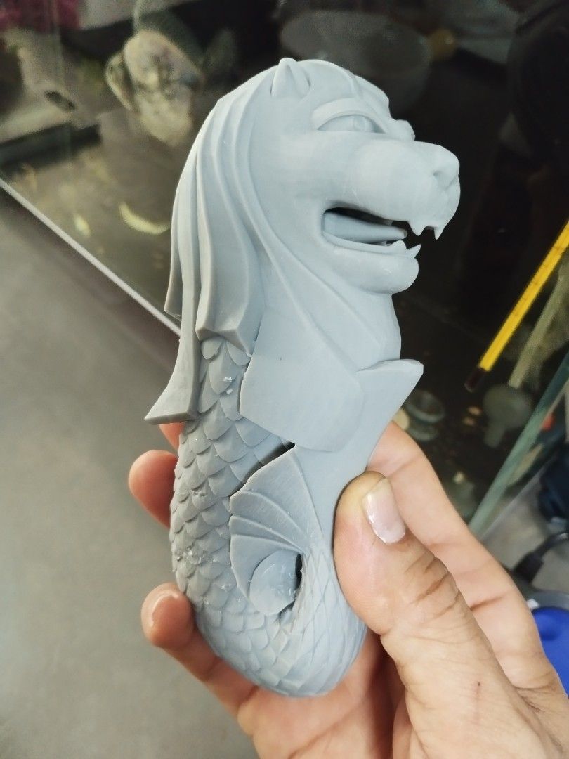 Singapore Iconic Merlion 13cm 3D Printed. Unpainted Resin, Hobbies ...