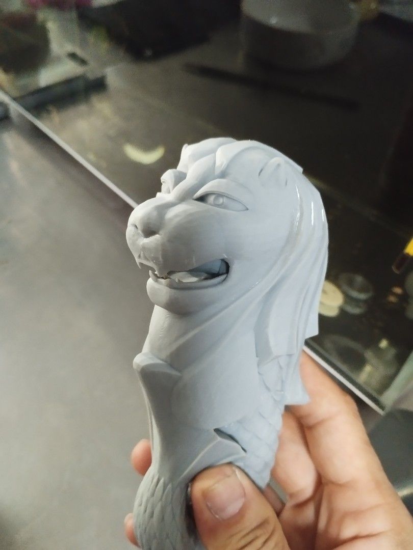 Singapore Iconic Merlion 13cm 3D Printed. Unpainted Resin, Hobbies ...