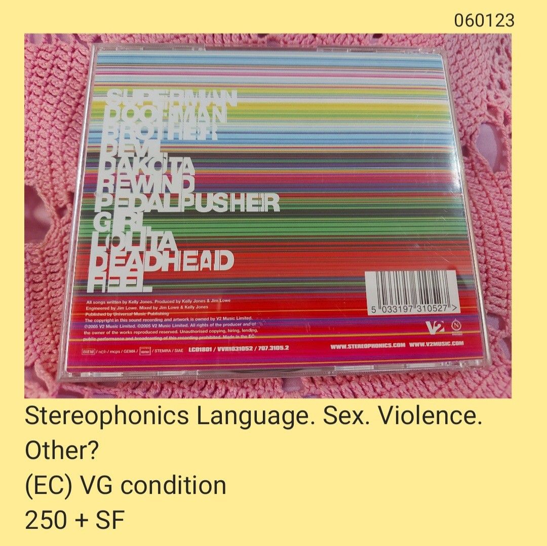 Stereophonics Language Sex Violence Other Cd Unsealed On Carousell