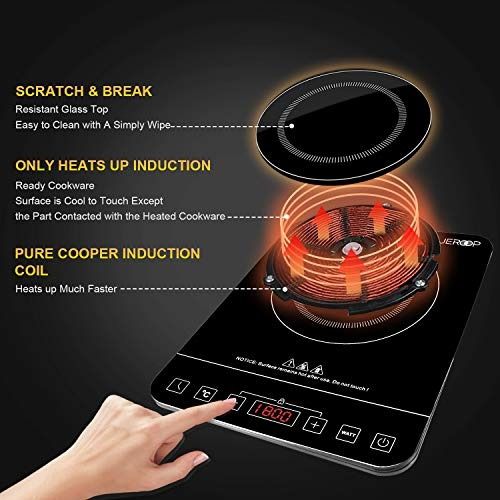 [Stockist.SG] Induction Hob Portable, JEROOP Ultra-Thin 2000W Single ...