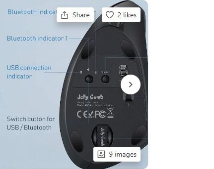 [Stockist.SG] Jelly Comb Ergonomic Bluetooth Mouse MV014B 2.4G Wireless ...