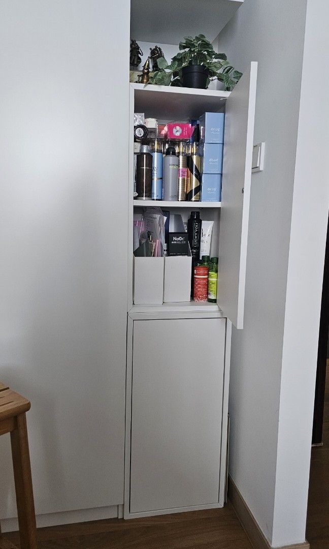 Useful stackable storage cabinets with click doors, Furniture & Home ...