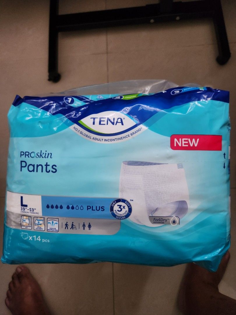 Adult diaper TENA PROSKIN PANTS PLUS L 14S X 4 PACKS, $15/pack, Health & Nutrition, Assistive ...