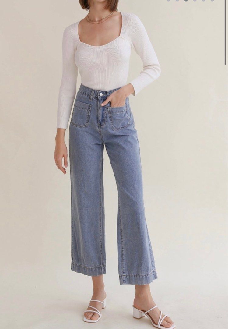The Willow Label Jude Patch Pocket Jeans, Women's Fashion, Bottoms ...