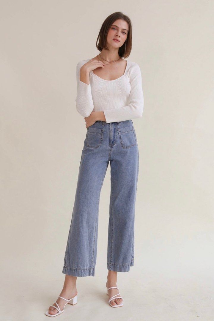 The Willow Label Jude Patch Pocket Jeans, Women's Fashion, Bottoms ...