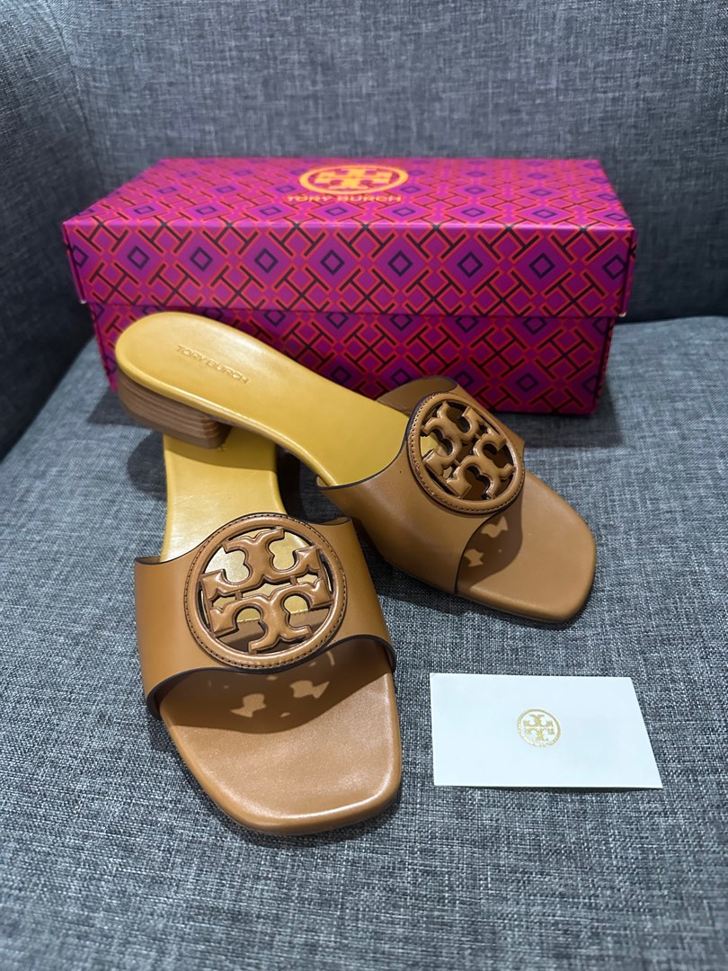 Tory Burch Bombe Miller Slide Calf Leather Sandals, Luxury, Sneakers ...