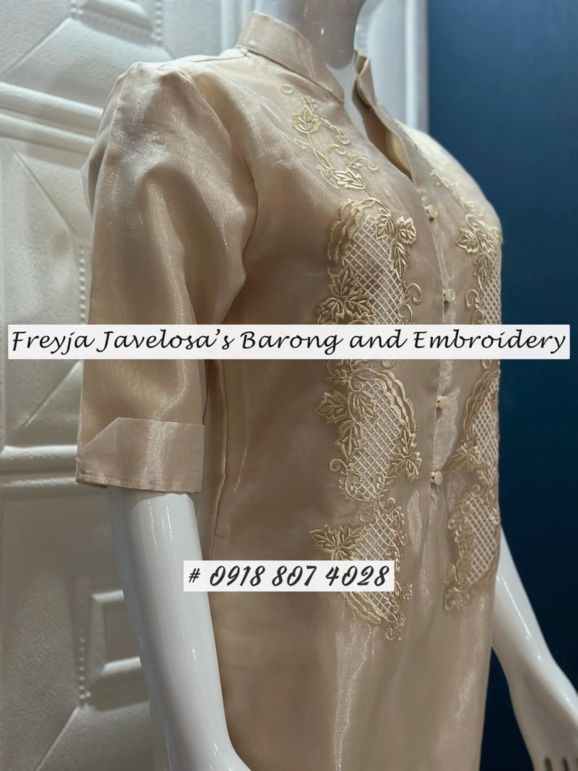 Traditional Barong Dress Organza Cocoon Jusi Piña Silk, Women's Fashion ...