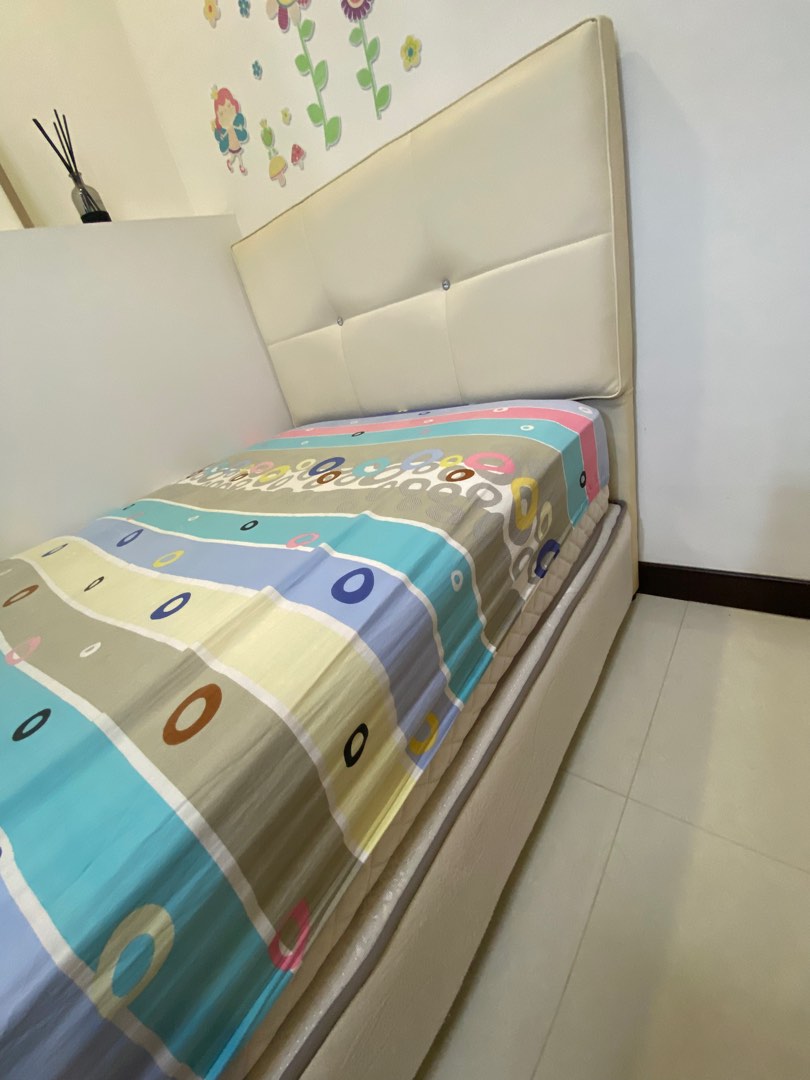 Vono Super single bed frame with divan, Furniture & Home Living ...