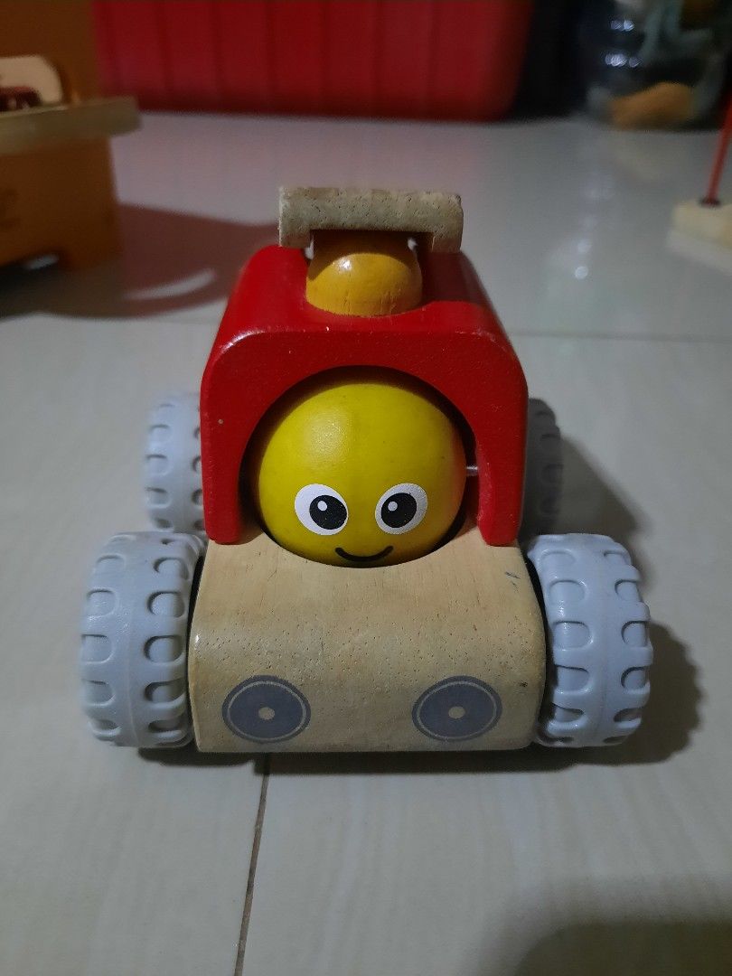 Wonderworld Smiley Fire Engine Wooden Toy, Babies & Kids, Infant ...