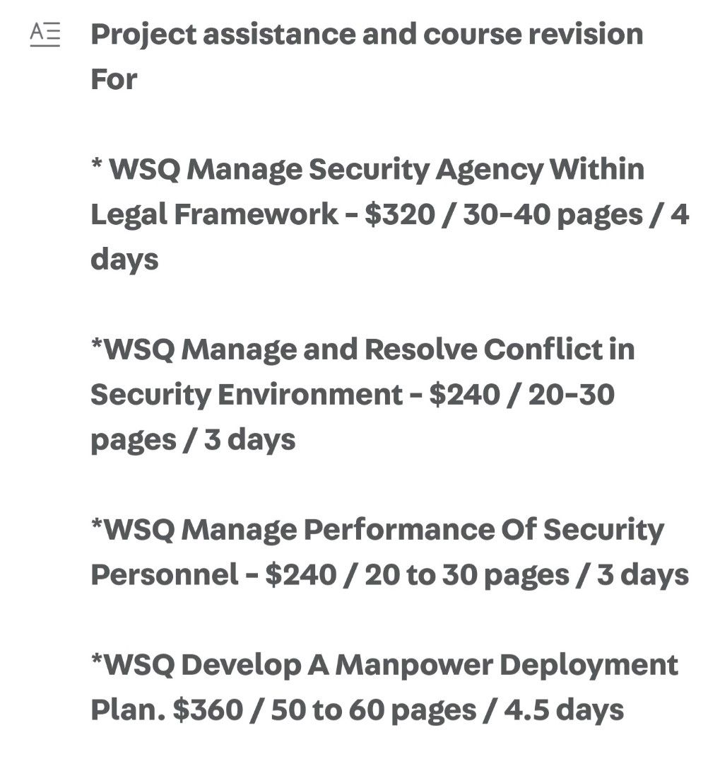 WSQ Diploma In Security Project Assistance TEXTBOOKS, Hobbies & Toys ...