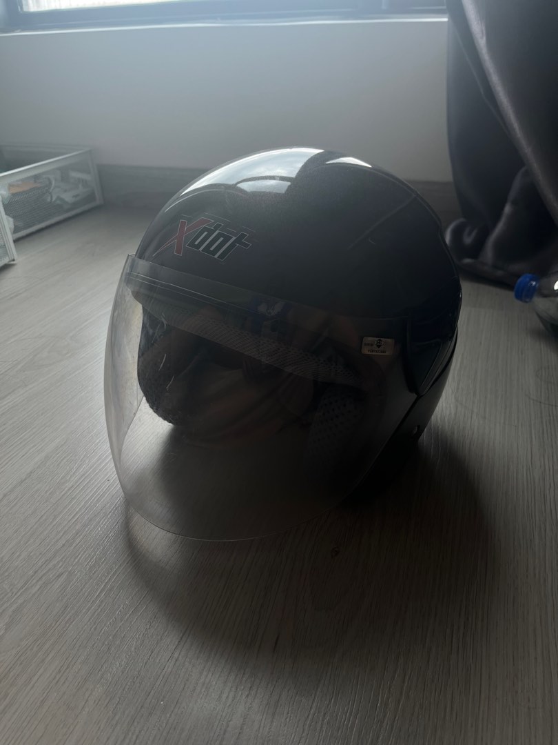 Xdot ash grey helmet with visor disc lock motorcycle lock, Motorbikes ...