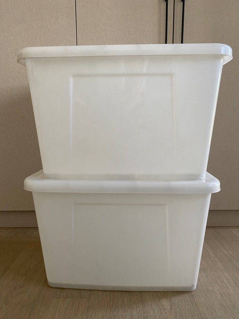 140L Storage Box with Wheels, Furniture & Home Living, Home Improvement ...