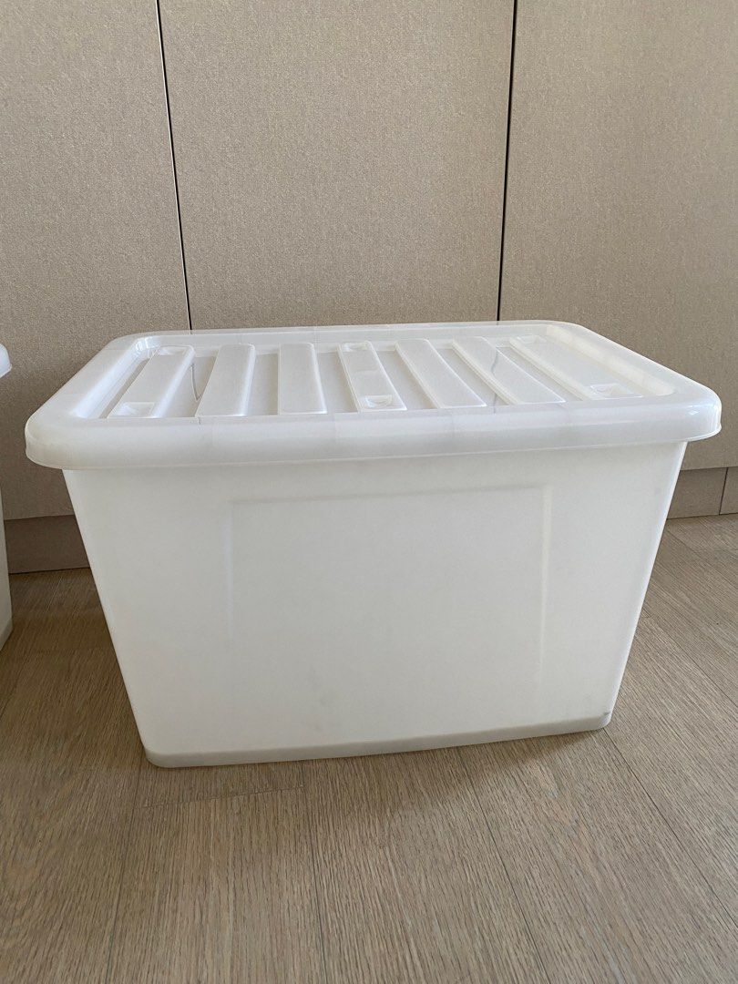 140L Storage Box with Wheels, Furniture & Home Living, Home Improvement ...