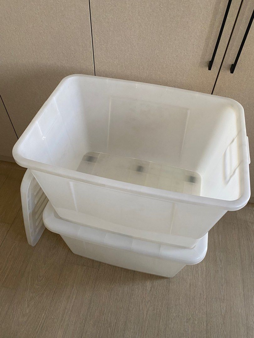 140L Storage Box with Wheels, Furniture & Home Living, Home Improvement ...