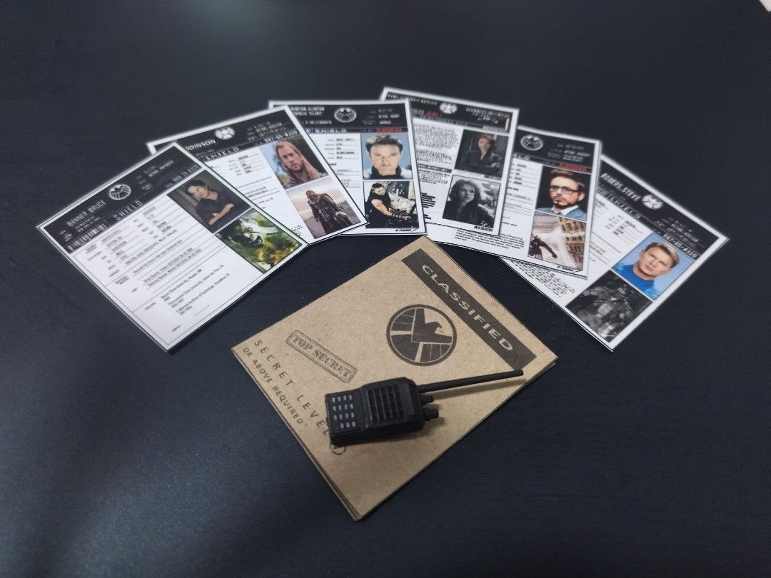 1/6 scale marvel agent shield file with walkie talkie iron man, captain ...