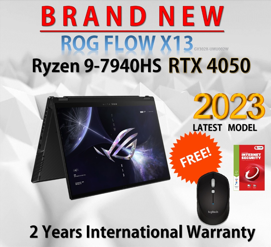 ASUS ROG FLOW X13 ( AMD Ryzen 9-7940HS, RTX 4050, 16GB DDR5 RAM, 13 ...