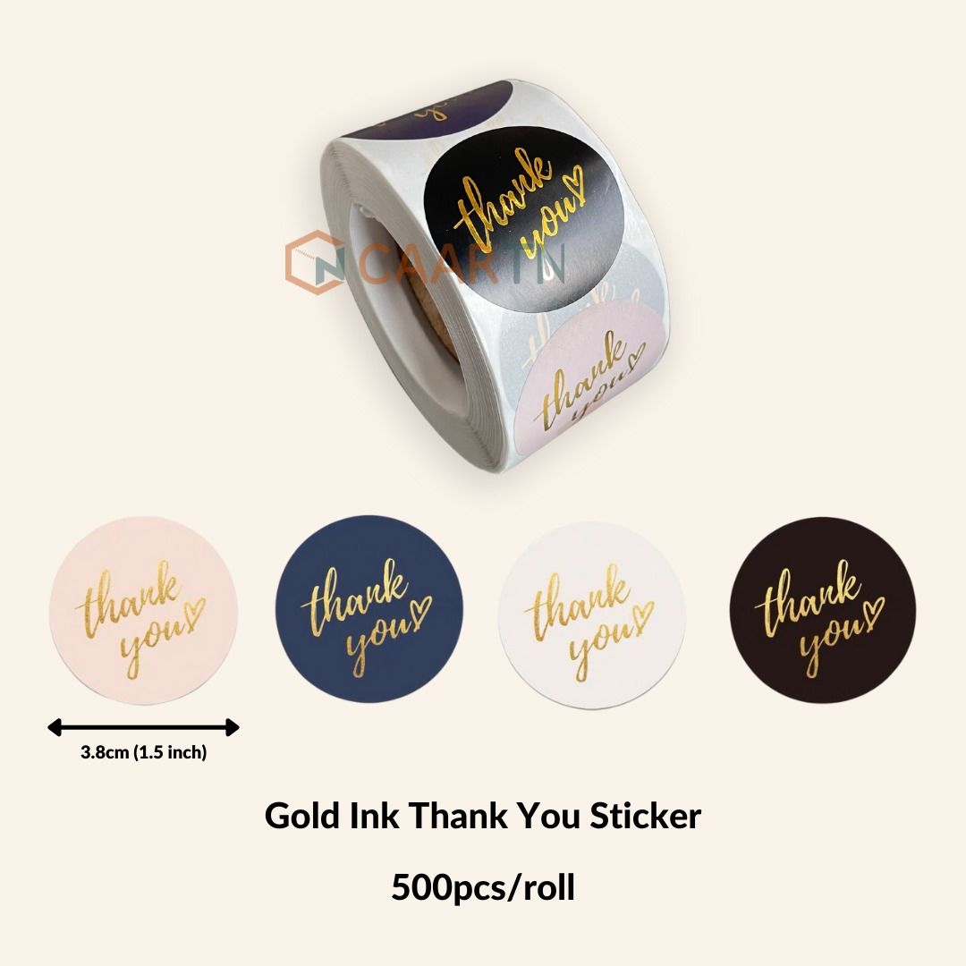 (500pcs) 3.8cm Thank You Gift Sticker | Label Sticker | Packaging ...