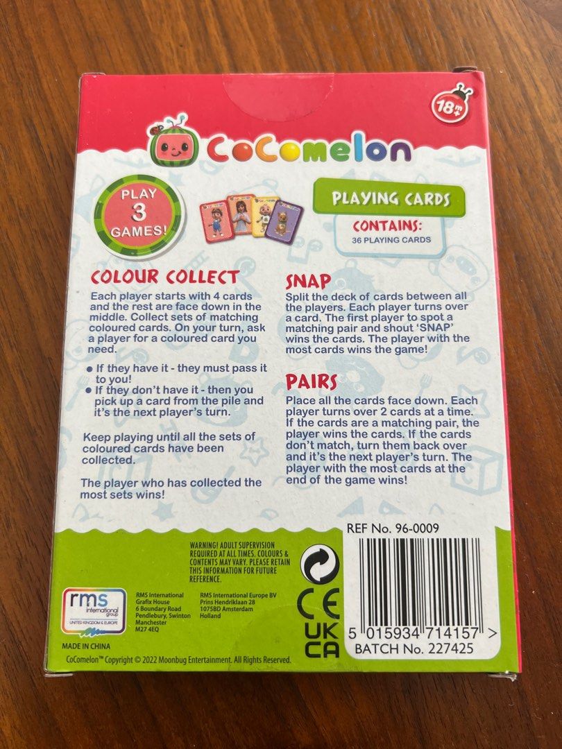 「最後機會」15/6 前落單 $70 全新 NEW Cocomelon 36 Playing Cards, 兒童＆孕婦用品, 嬰兒玩具 ...