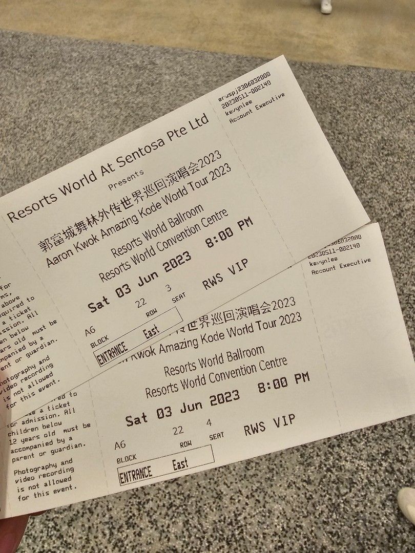 Aaron Kwok concert tickets for sale!!, Tickets & Vouchers, Event Tickets on Carousell