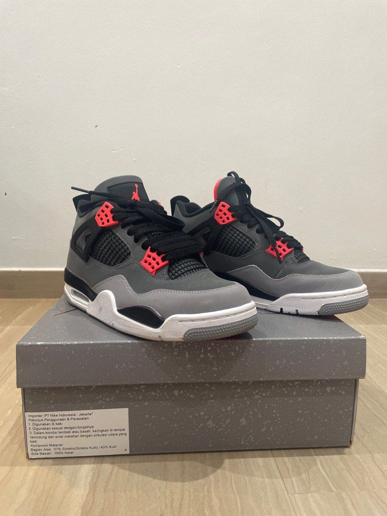 Air Jordan 4 Retro Dark Grey/ Infrared 23-Black, Men's Fashion ...