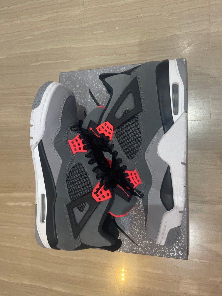 Air Jordan 4 Retro Dark Grey/ Infrared 23-Black, Men's Fashion ...