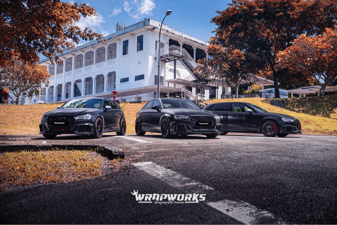 Audi S3 Sportback - Satin Black Full Wrap, Car Accessories, Accessories on Carousell