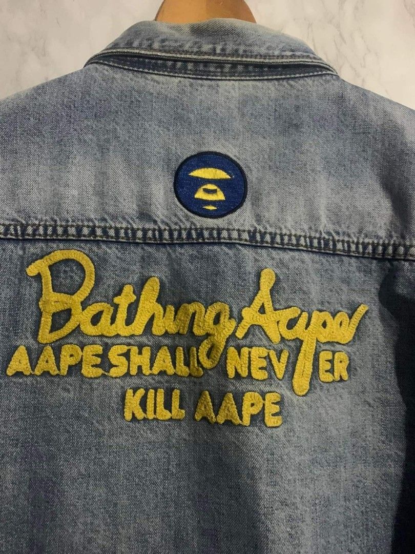Bape denim jacket on Carousell