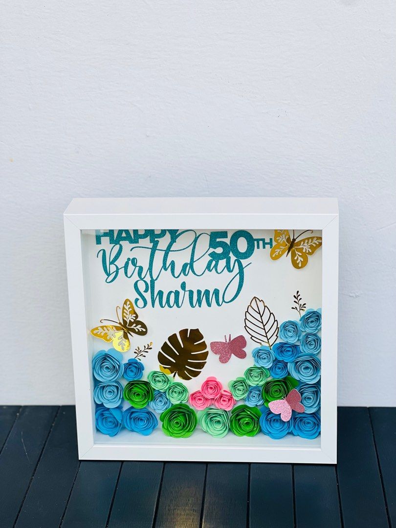 Birthday Shadow Box Frame - Personalised, Hobbies & Toys, Stationery ...