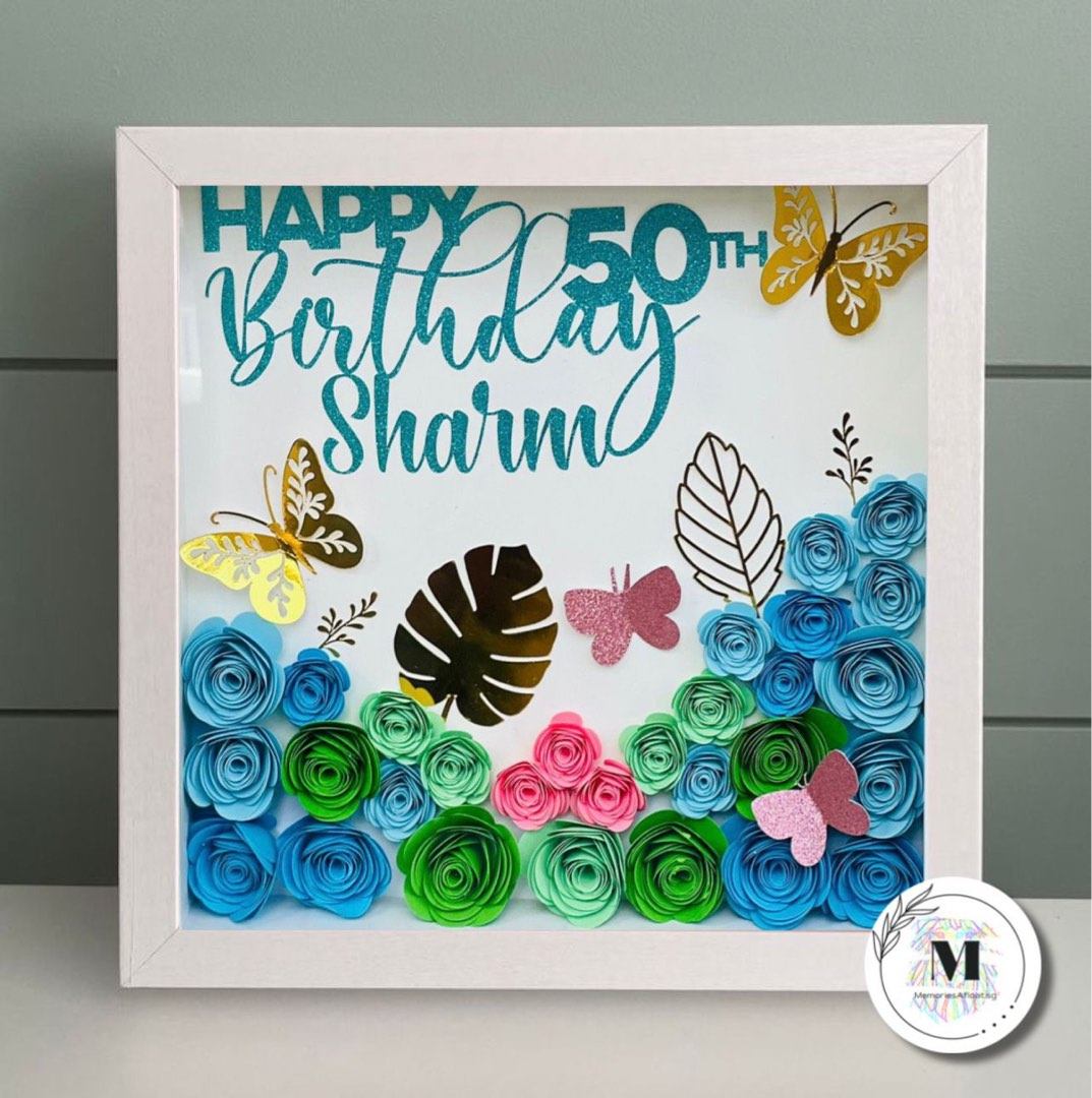 Birthday Shadow Box Frame - Personalised, Hobbies & Toys, Stationery ...