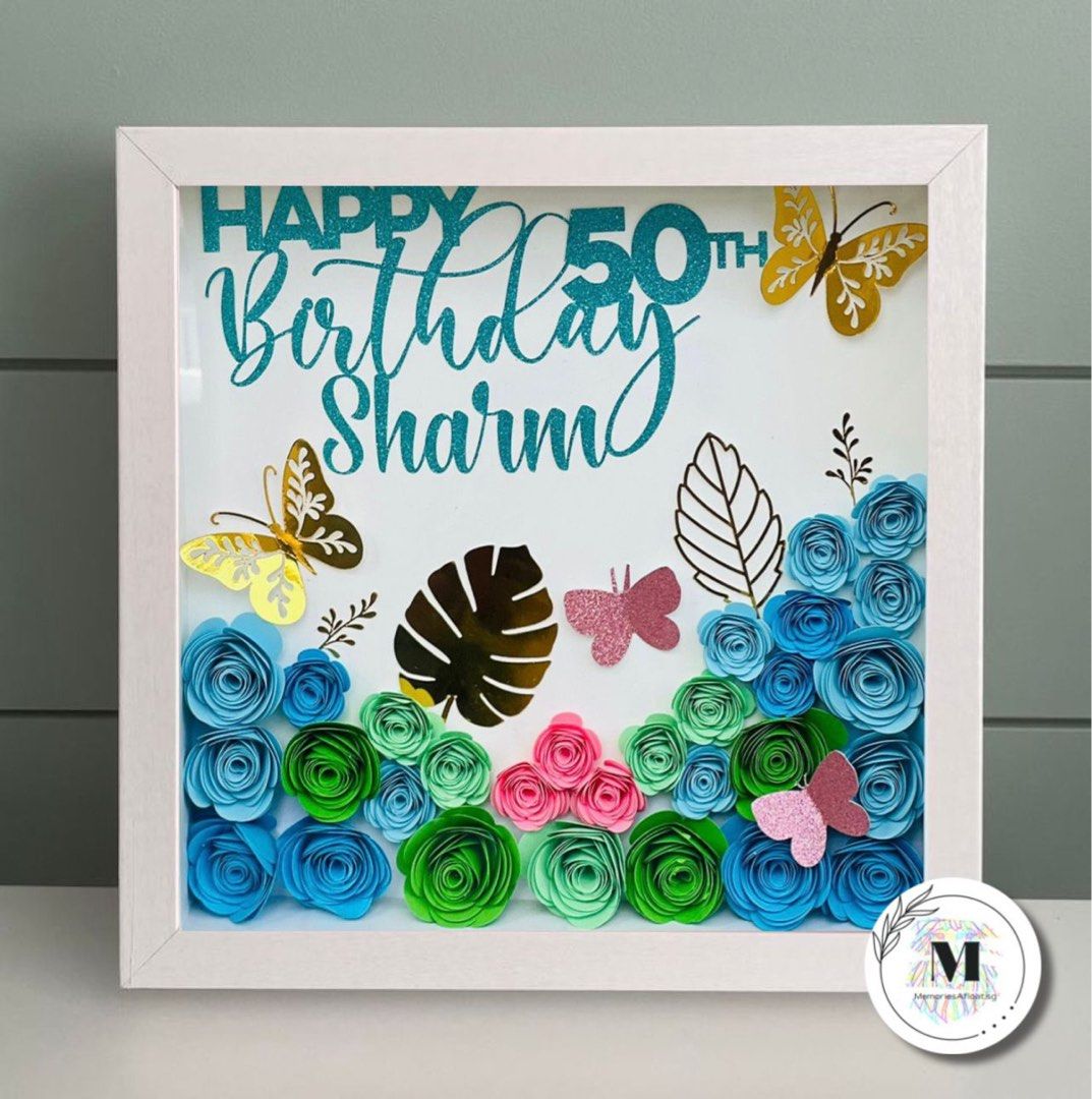 Birthday Shadow Box Frame - Personalised, Hobbies & Toys, Stationery ...