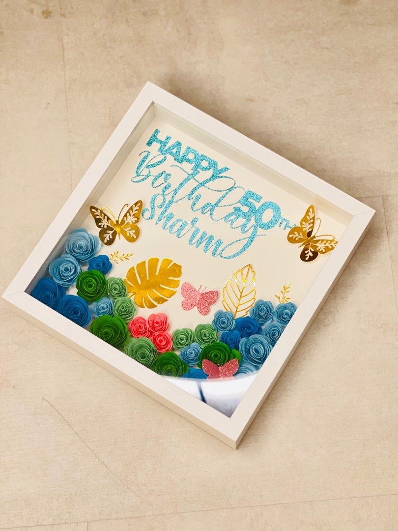 Birthday Shadow Box Frame - Personalised, Hobbies & Toys, Stationery ...
