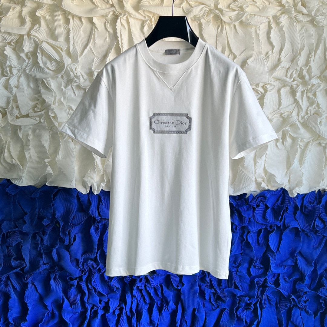 BN Authentic Dior 23 nameplate embroidery logo short T black and white ...