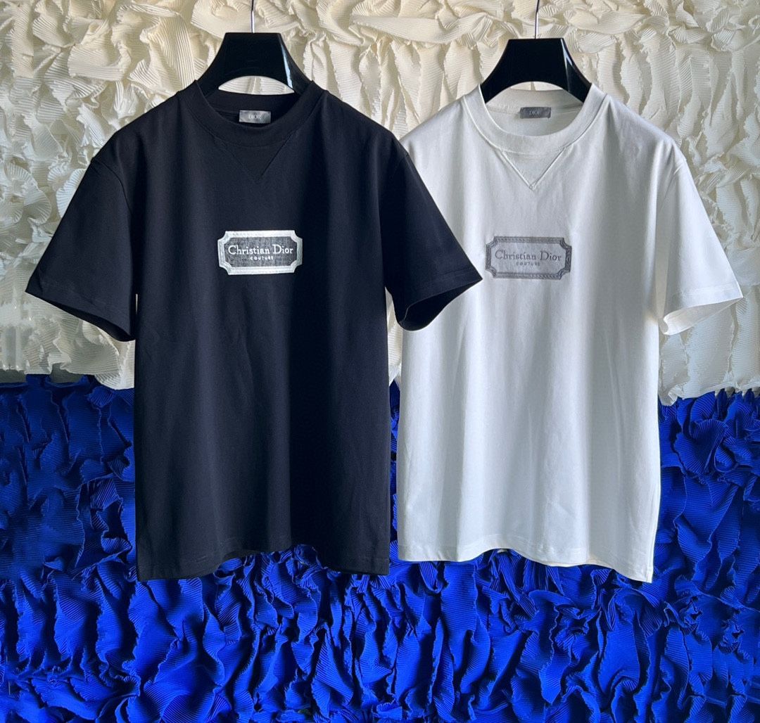 BN Authentic Dior 23 nameplate embroidery logo short T black and white ...