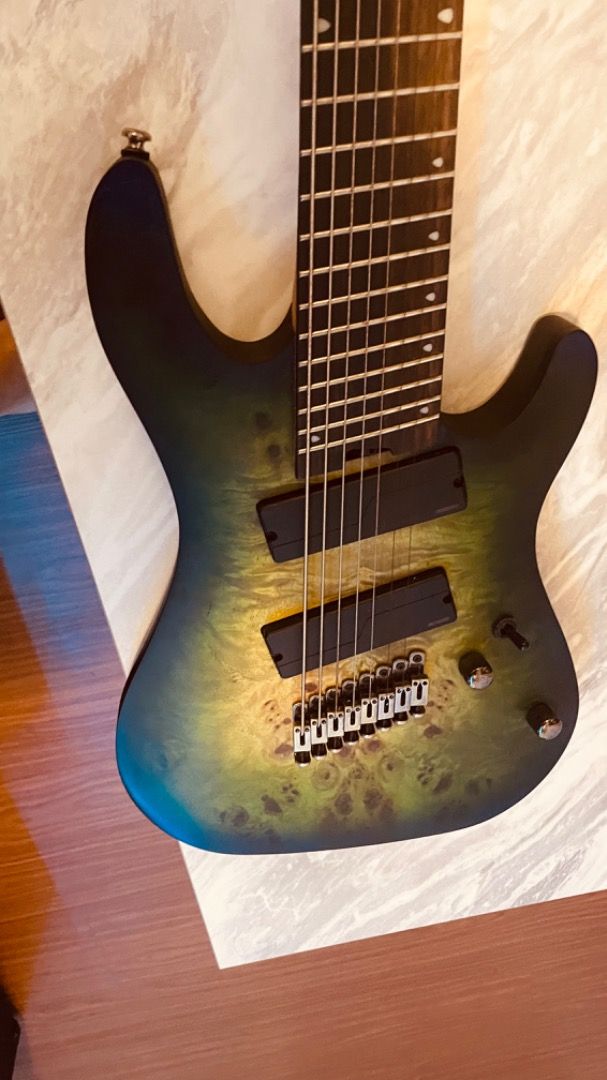 8 string Multiscale Fishman Pickups fanned fret cort locking tunners ...