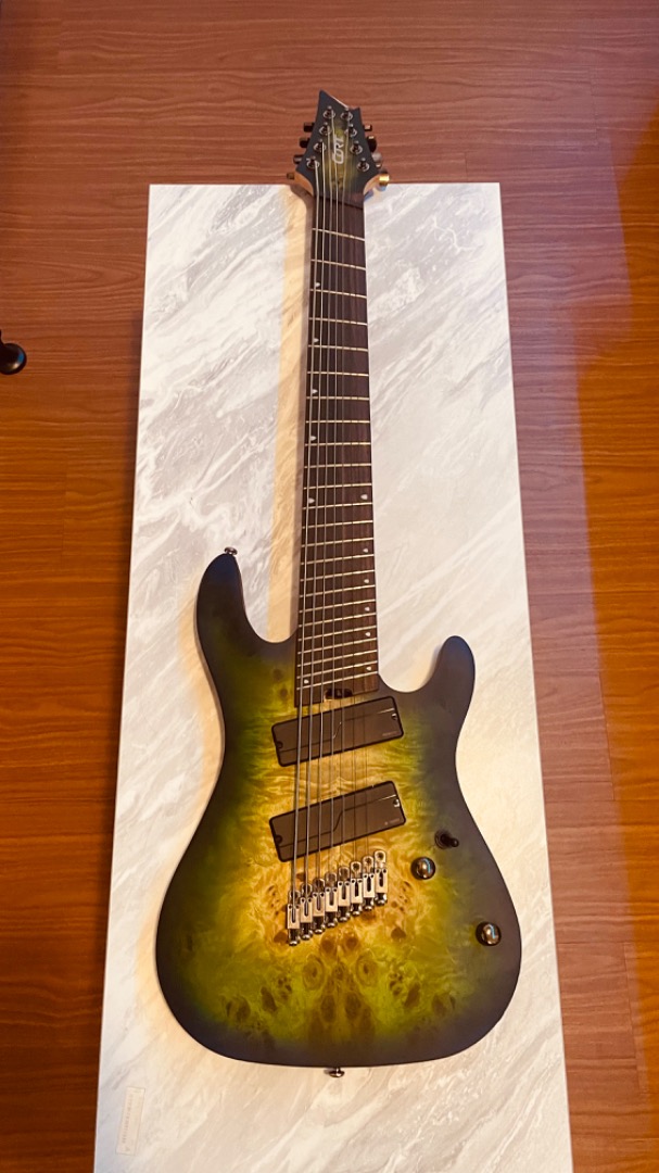 8 string Multiscale Fishman Pickups fanned fret cort locking tunners ...