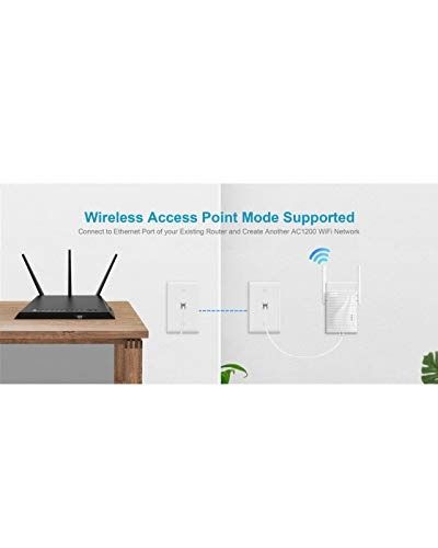 BrosTrend AC1200 WiFi Booster Range Extender, WPS Easy Setup WiFi Extender, 1200Mbps Wireless ...