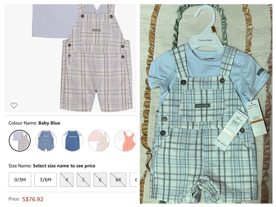 Calvin Klein baby boy outfit 0-3months, Babies & Kids, Babies & Kids ...