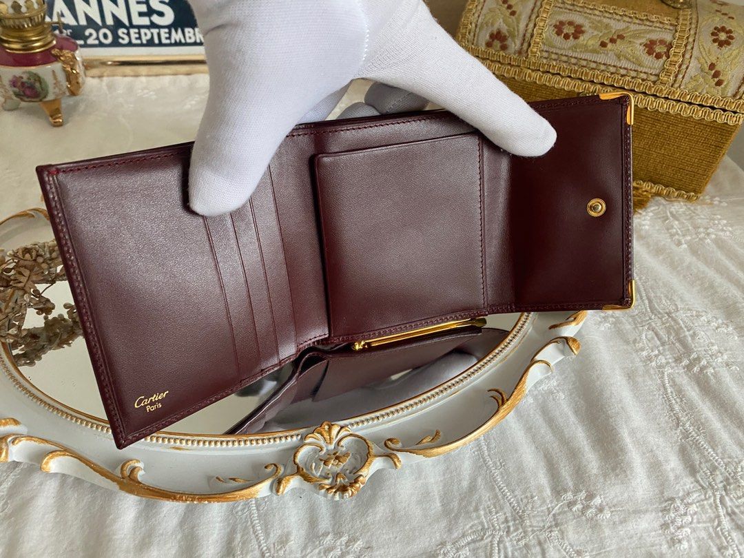 Cartier Authentic Vintage Elegant Wallet Genuine Leather, Luxury, Bags ...