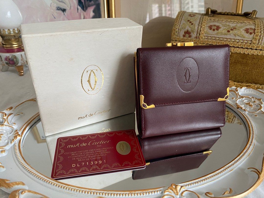 Cartier Authentic Vintage Elegant Wallet Genuine Leather, Luxury, Bags ...