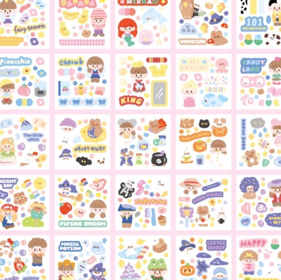 Cartoon Sticker Box Set 100pcs, Hobbies & Toys, Stationery & Craft ...
