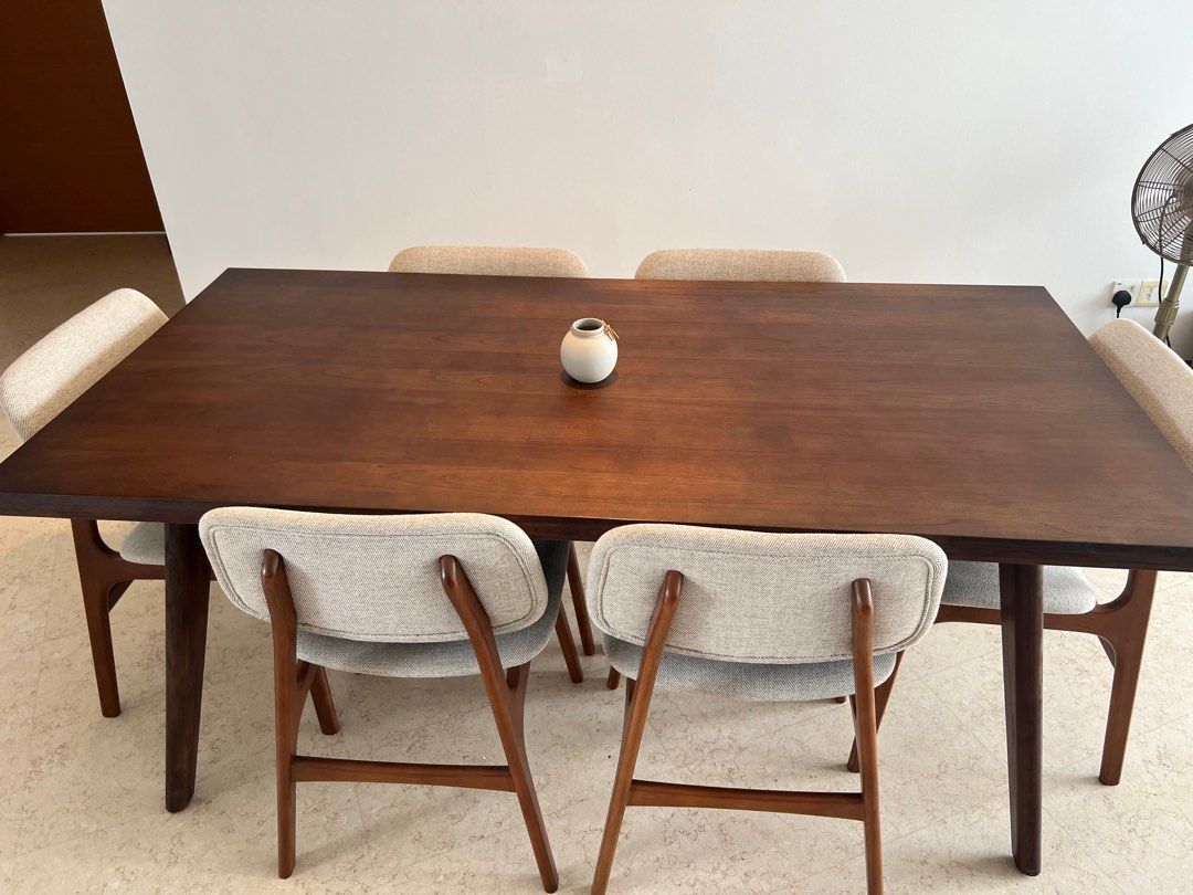 Casterly Dining table + 6 chairs, Furniture & Home Living, Furniture ...